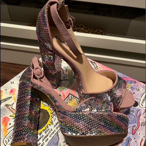 Shoes | Sequence Heels Purple And Blue Lilac | Poshmark
